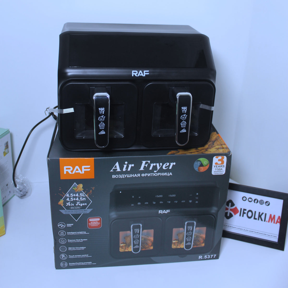 air frye Raf R-5376 Friteuse Air avec Double Panier Amovible 9lt Noir – IFOLKI STORE